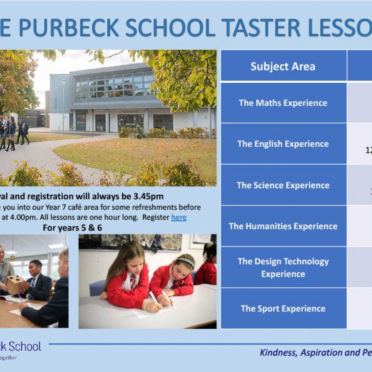 The Purbeck School Taster Lessons - The Purbeck School