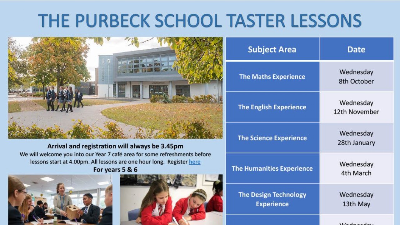 The Purbeck School Taster Lessons - The Purbeck School